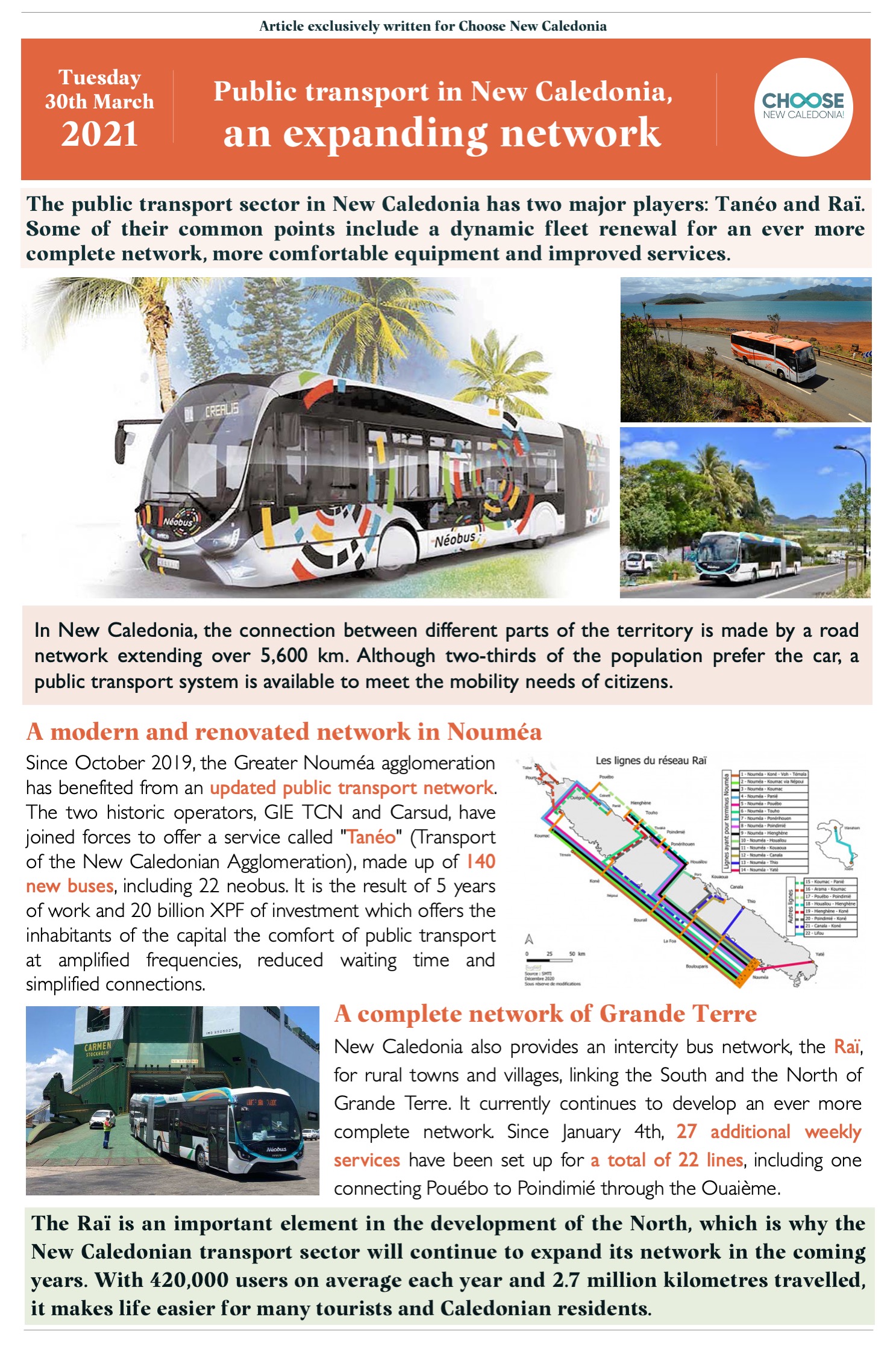 Public transport in New Caledonia, an expanding network ...